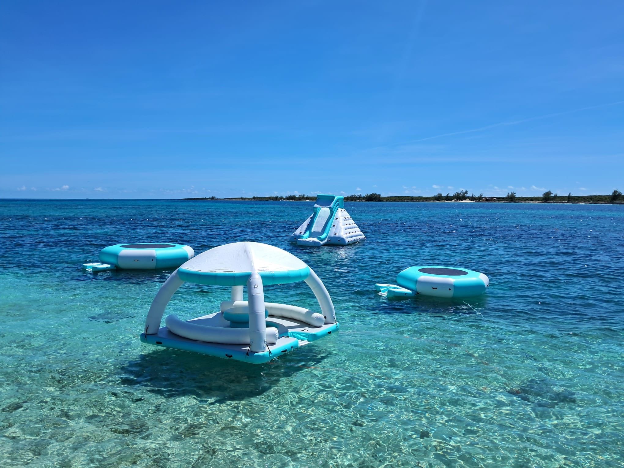 Sunken Sculptures, Iguanas & Aqua Park at Sun Cay