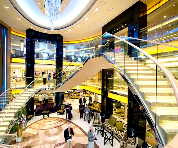 Three-deck Atrium | On Board Entertainment | P&O Cruises